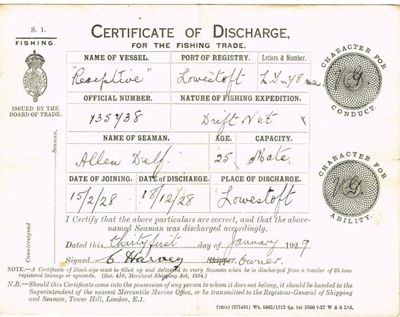Discharge certificate; LOWMS:2015.088 | eHive