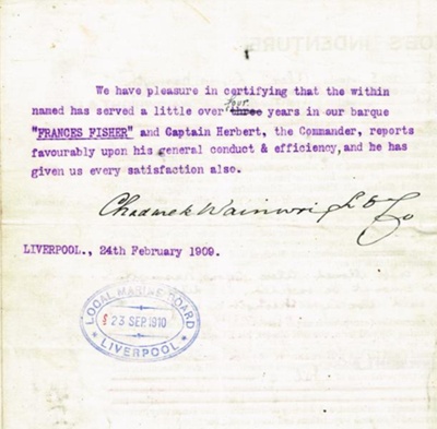 Apprentice Indenture certificate; LOWMS:2015.098 | eHive