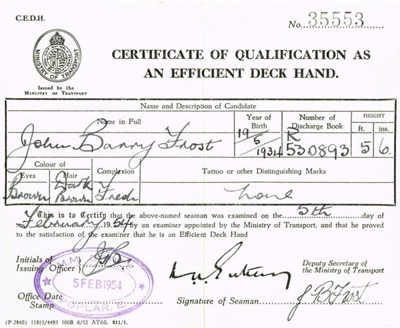 Deckhand Certificate; LOWMS:2014.064 | eHive
