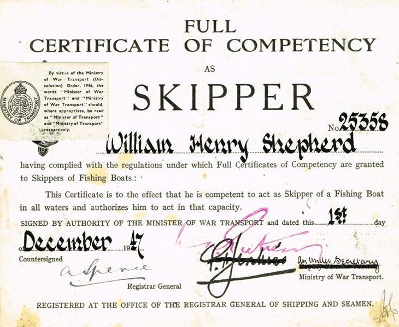 Skipper Competency certificate; LOWMS:2015.117 | eHive