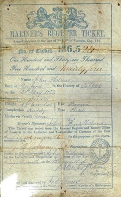Mariner's Register Ticket certificate; LOWMS:2015.138 | eHive
