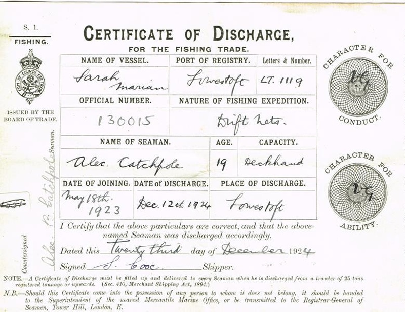 Discharge certificate; LOWMS:2015.025 | eHive