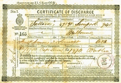 Discharge certificate; LOWMS:2015.019 | eHive