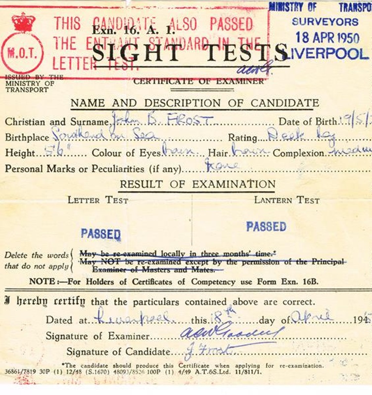 Sight Test Certificate LOWMS 2014 063 On EHive Sight Test Certificate LOWMS 2014 063 On EHive