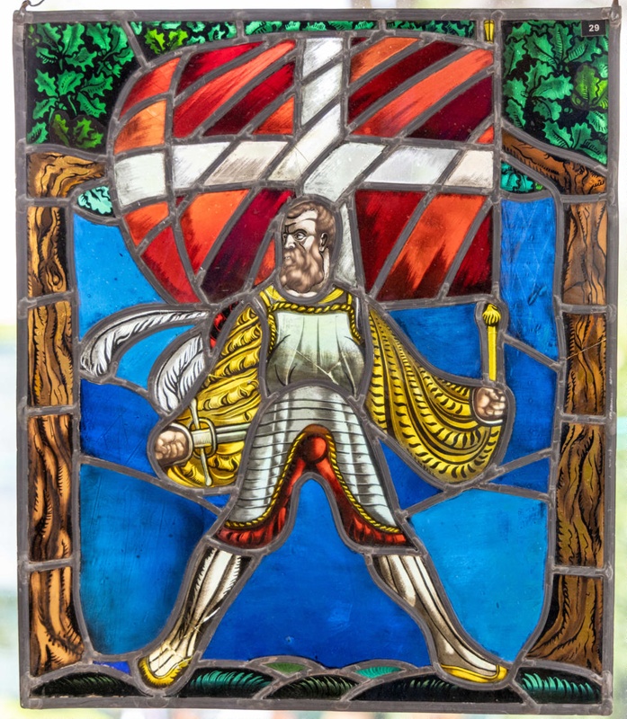 Leaded and Stained Glass Hanging Panel - Figure; MC299 | eHive