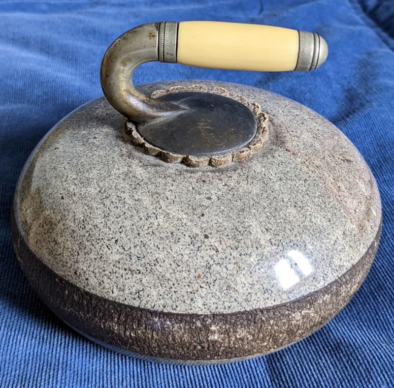 6 inch Miniature Curling Stone with Ivory Handle; PZ509 | eHive