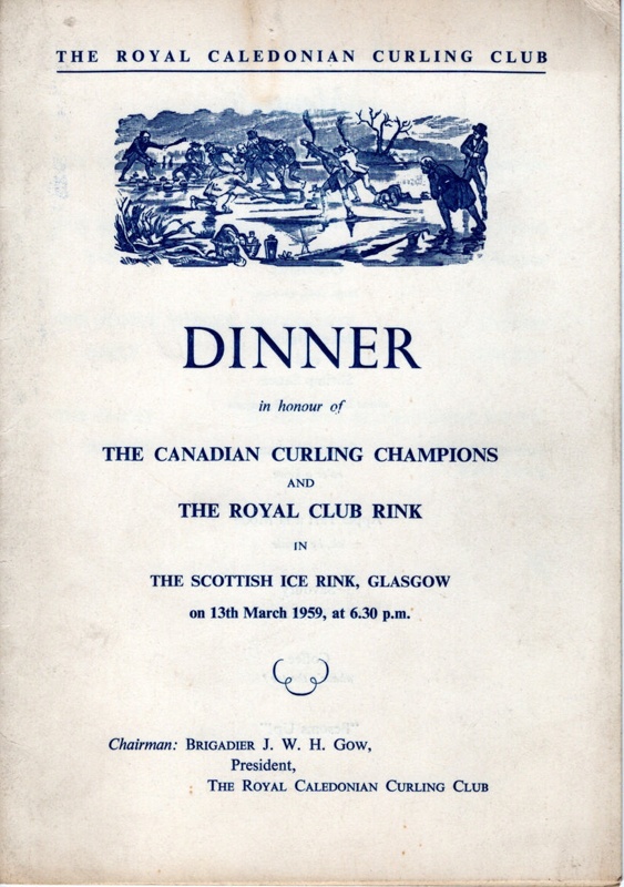 Dinner Menu Canadian Curling Champions and Royal Club Rink; PM722 | eHive
