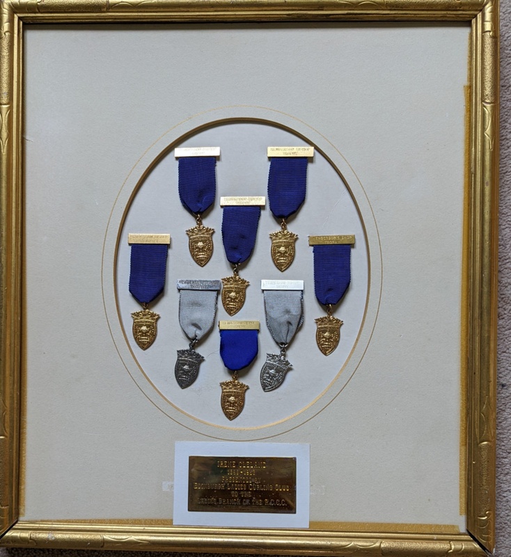 Framed set of Henderson Bishop Medals won by Irene Clelland; PZ532 | eHive