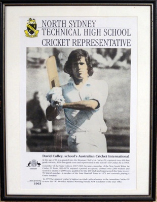 North Sydney Technical High School Cricket Representative David Colley ...