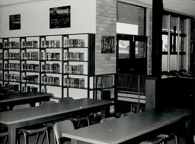 Photographs 1968- Interior of the new library 1968.; Arthur P. Hintrest ...