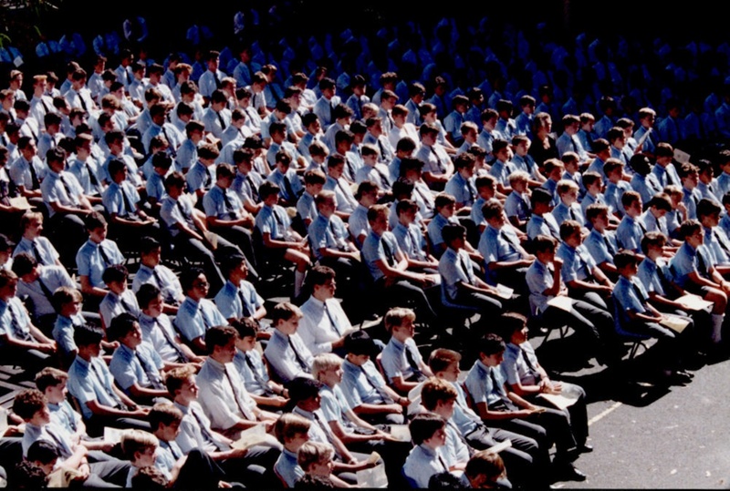 Photographs 1990- Assembly with visiting Navy personnel; 1990- April ...