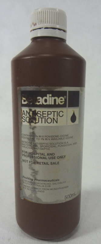 Chemicals: Betadine Antiseptic Solution Bottle; Faulding & Co; Ca 2000 ...