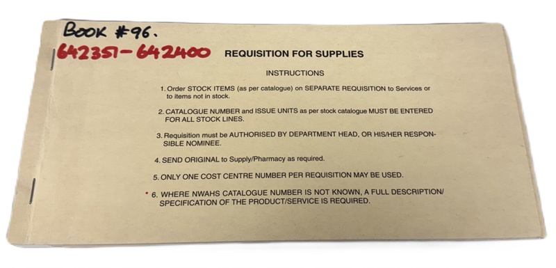 Booklet: Requisition for Supplies for Clinical Photography; 2004; AR ...