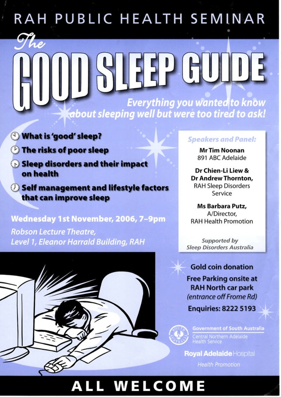 Brochure: The Good Sleep Guide; 2006; AR#3146 | eHive