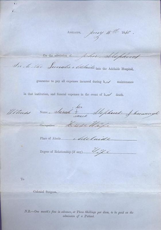 Document: Adelaide Lunatic Asylum; 1860; AR#2706 | eHive