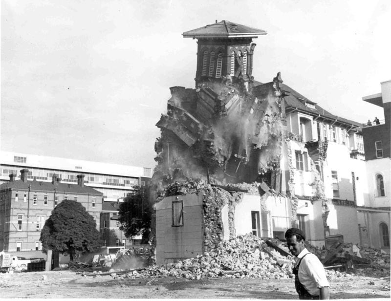 Exterior: Demolition of 1856 Adelaide Hospital; WK Nolan; October 1963 ...