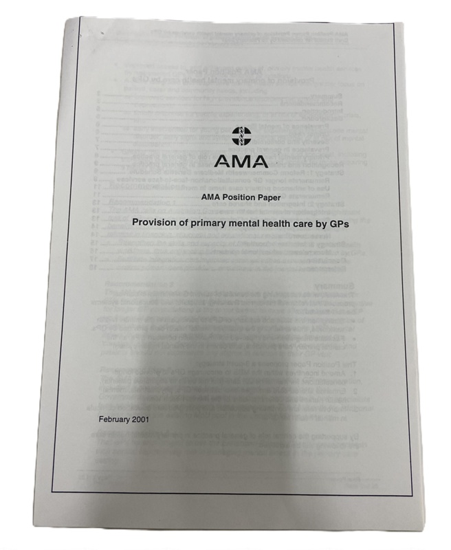 Document: AMA Position Paper - Provision of Primary Mental Health Care ...