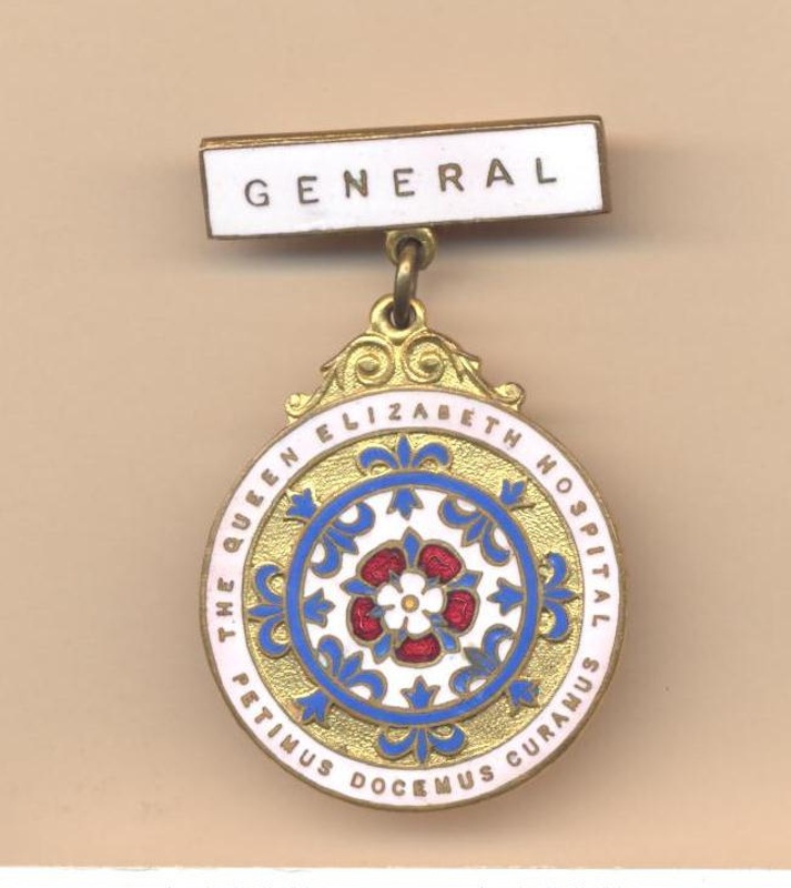 Badge: The Queen Elizabeth Hospital - General; Ca 1964; AR#1004 | eHive