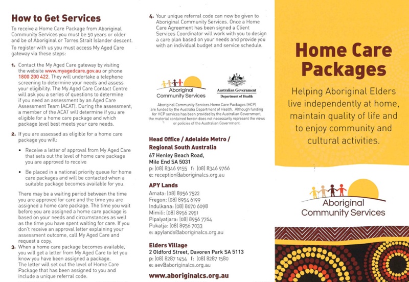 Brochure: Home Care Packages - Aboriginal Community Services; Ca 2025 ...