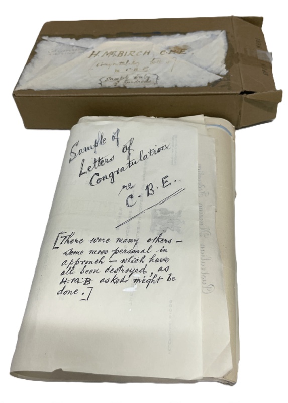 Documents: Sample of Congratulatory Letters to Dr Hugh Birch on ...