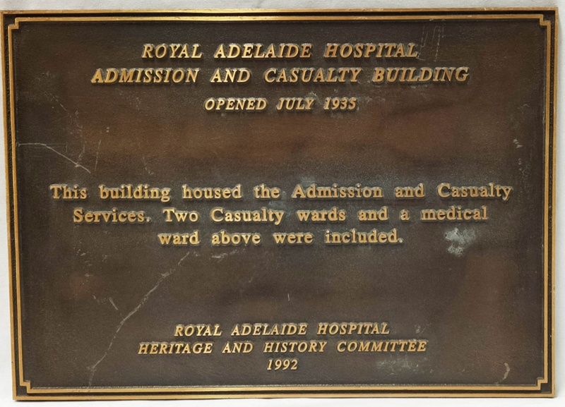 Plaque: Opening of the Admission and Casualty Building; 1992; AR#11983 ...