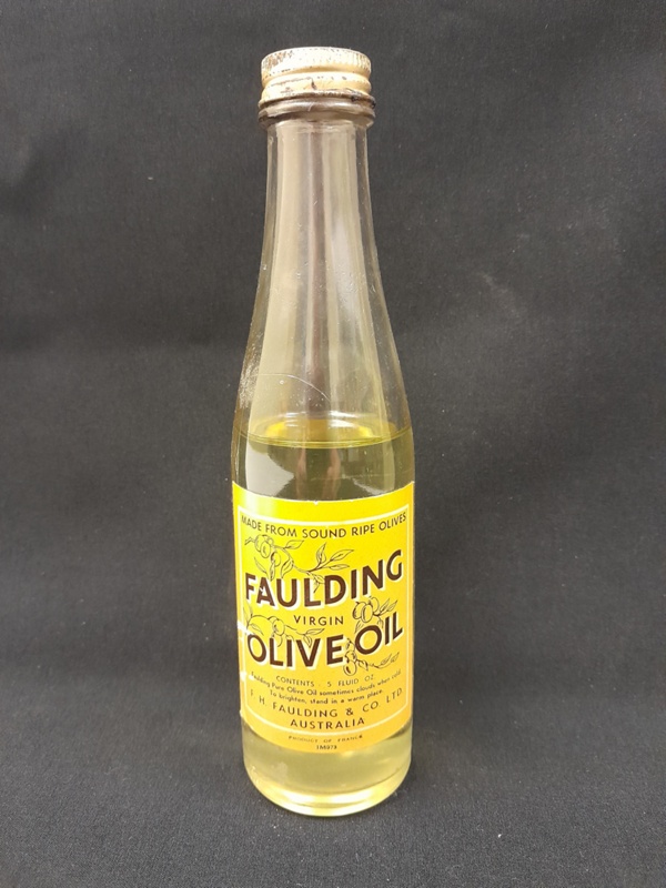 Chemical: Faulding Virgin Olive Oil; F H Faulding & Co Ltd; 1934-1964 ...