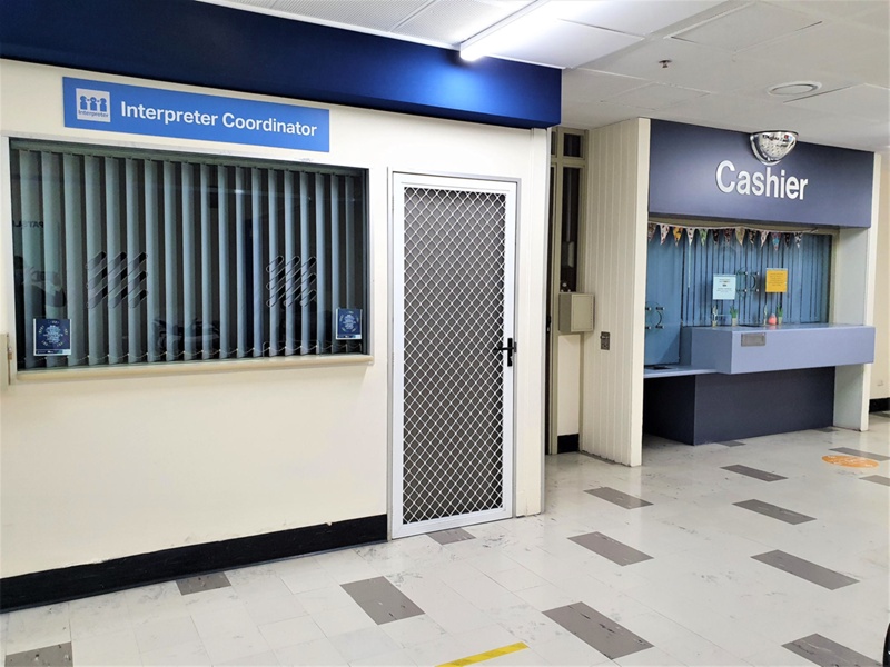 Interior: Interpreter Coordinator and Cashiers Office; Margot Way ...