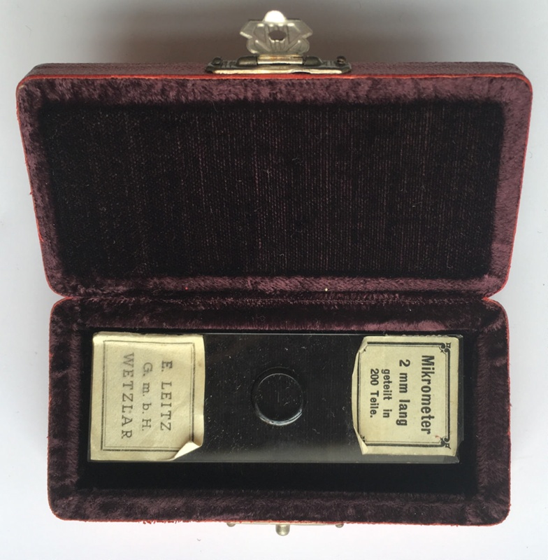 Pathology: Vintage microscope stage micrometer ; Ca 1940; AR#6203 | eHive
