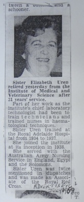 Document: Retirement of Sister Elizabeth Uren; 1969; AR#2479 | eHive