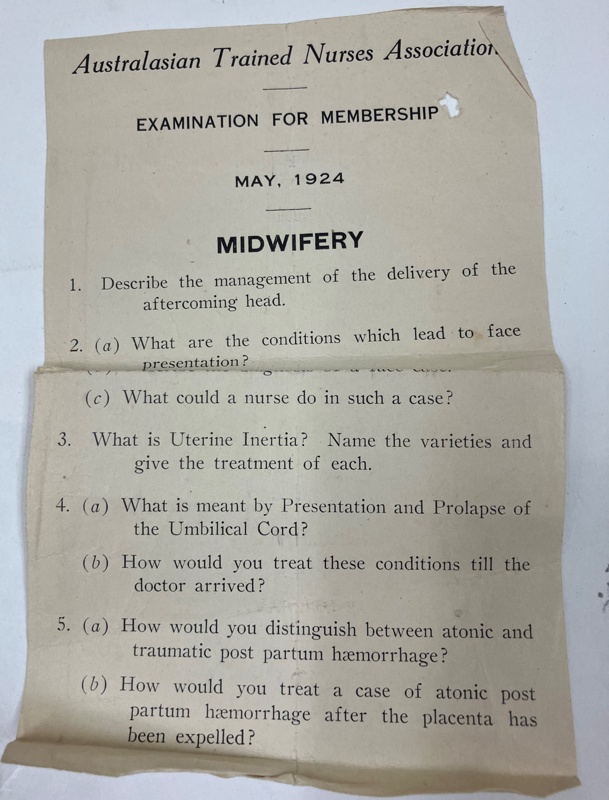 Document: Midwifery Examinations and Certificates; May - 2nd July 1924 ...