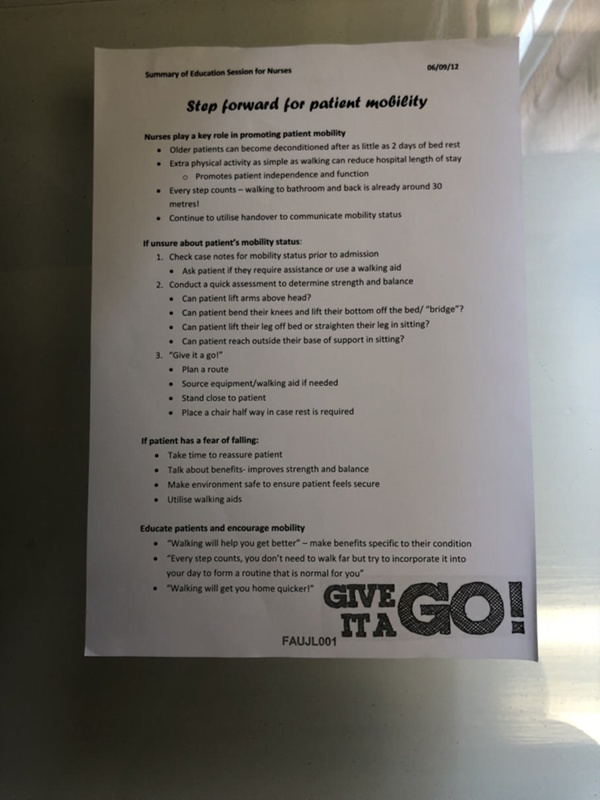 Display Purposes: Patient Mobility; 2012; AR#8771 | eHive