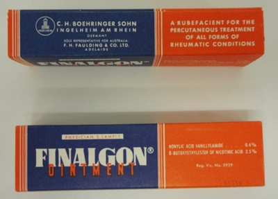 Chemicals: Finalgon ointment x 2; F H Faulding & Co Ltd; 1940-1980; AR ...
