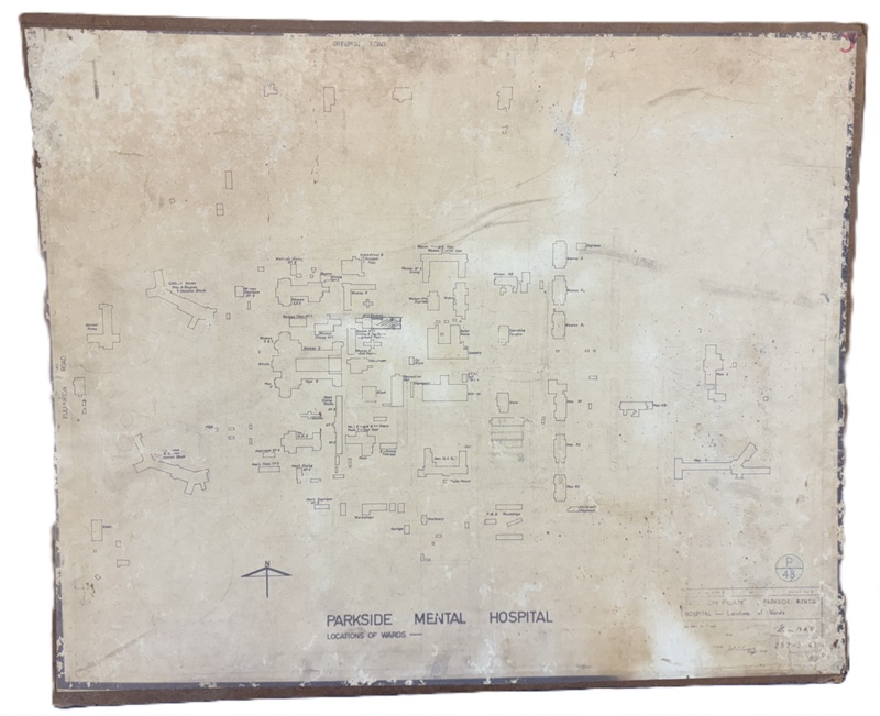 Maps: Map of Parkside Hospital - Location Of Wards; 1963; AR#19743 | eHive