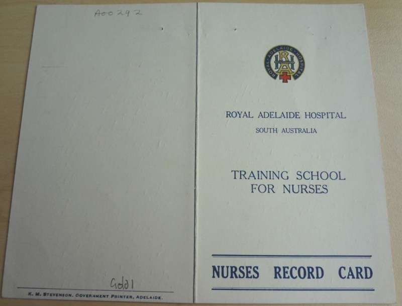 Nurses Record Card; 1949; AR#2286 | eHive