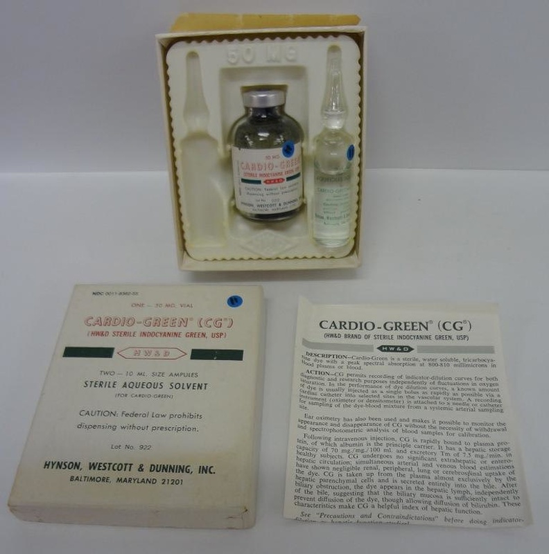Pharmacy: Cardio-Green sterile indocyanine green and sterile aquous ...