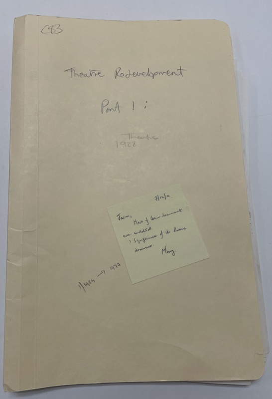 Documents: Theatre Redevelopment Part 1; AR#17440 | eHive