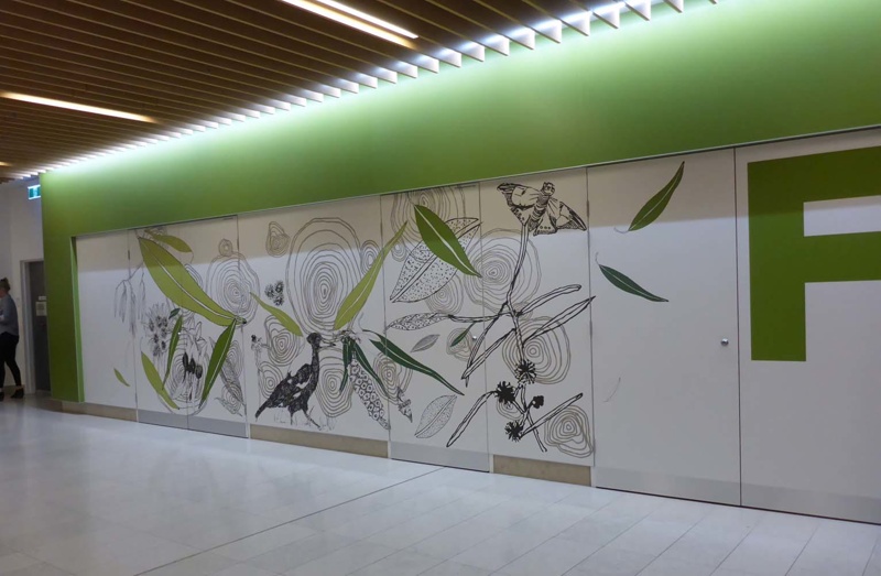 Interior: Mural - Wayfinding - F zone green, level 3; 2018; AR#7234 | eHive