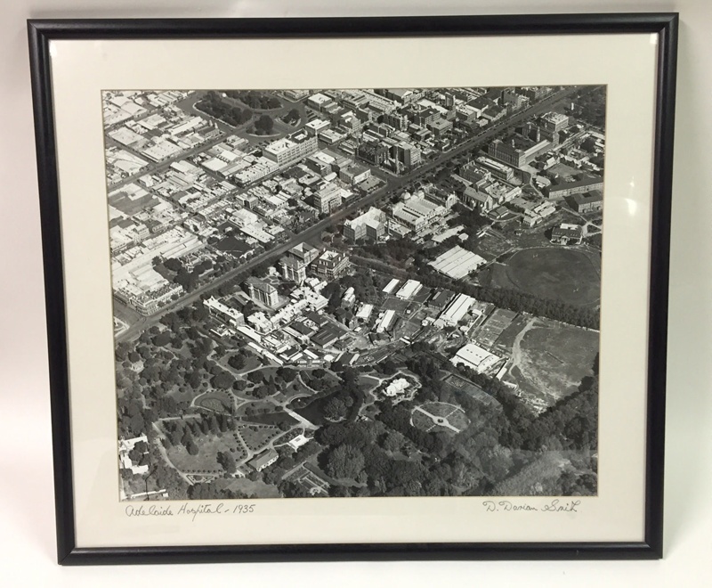 Exterior: Framed Aerial Photograph of the Royal Adelaide Hospital; Ca ...