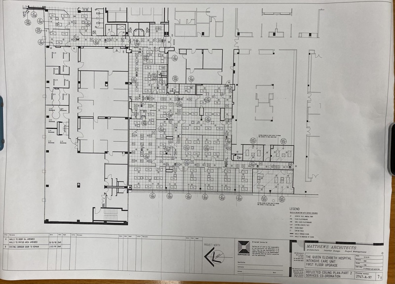 Document: Map - QEH Intensive Care Unit First Floor Upgrade; 1997 ...