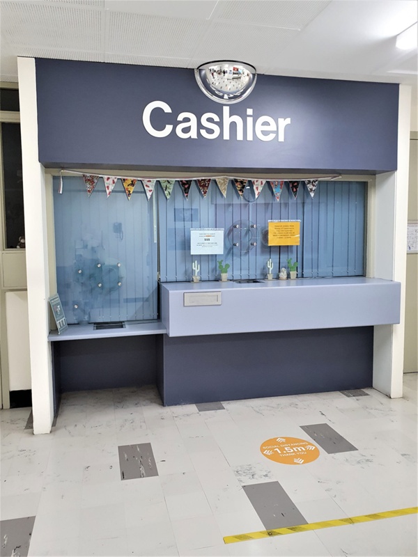 Interior: Cashiers Office; Margot Way, CALHN Health Museum; 2022; AR ...