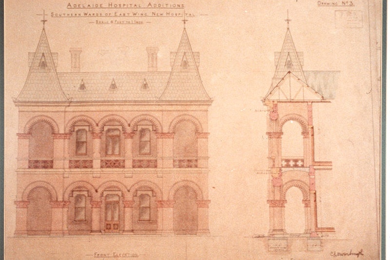 Exterior: Adelaide Hospital Additions - Plan Drawing No 3; 1891; 1.18 ...
