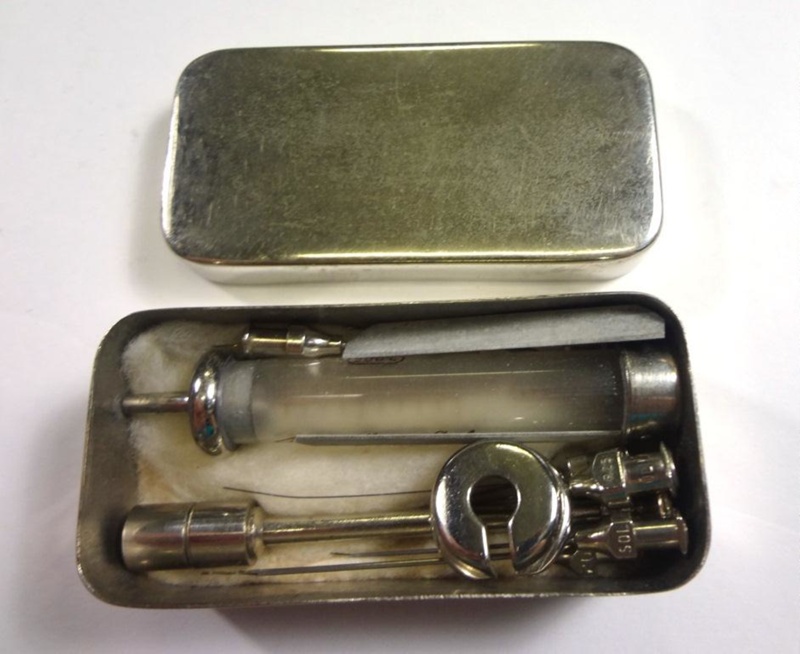 Instrument: Hypodermic Syringes in Stainless Steel Case; ca 1930; AR ...