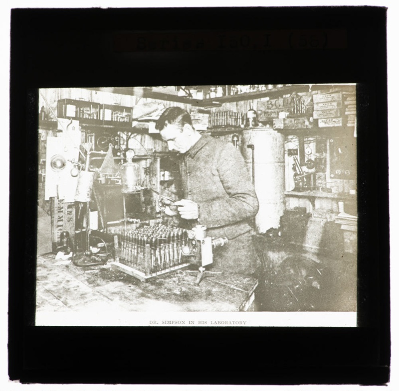 George Simpson. Caption at bottom of image reads: "DR. SIMPSON IN HIS ...