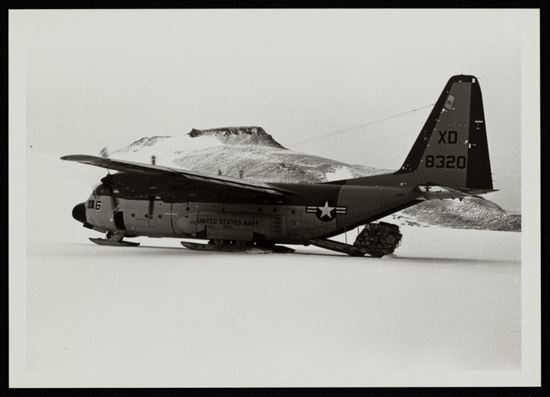 USN C-130 Hercules aircraft '148320' on the ice.; Unknown; 1950-2000 ...