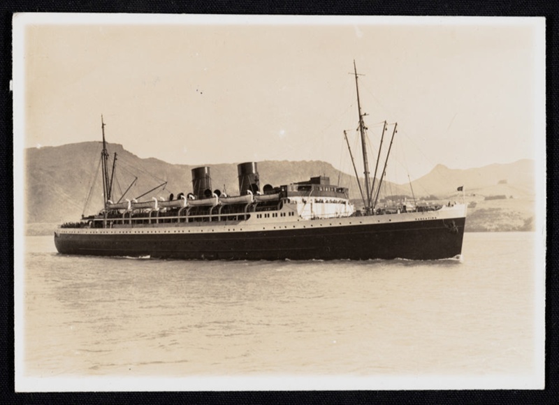 The S.S. 'Rangatira', U.S.S. Co in Lyttelton Harbour.; Unknown; 1930 ...