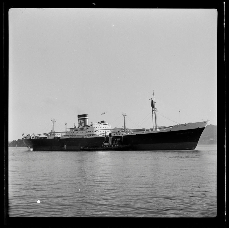 The 'Canberra Star' and tug in Lyttelton Harbour.; Unknown; 1950-2000 ...