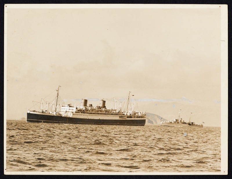 The M.V. 'Rangitata', the New Zealand Shipping Company. Added colour ...