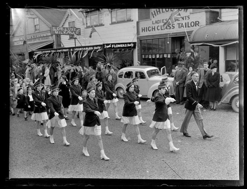 Girls marching in a procession. Coronation Procession; Unknown; 1953 ...