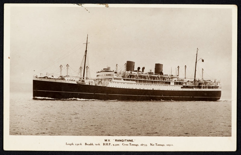 The M.S. 'Rangitane I', the New Zealand Shipping Company at sea ...