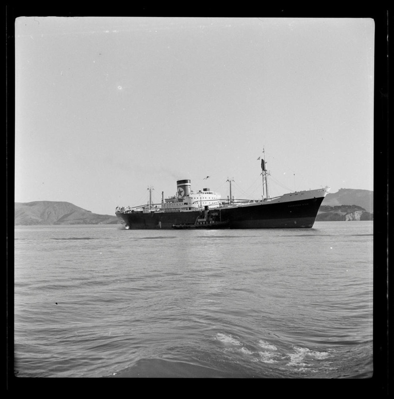 The 'Canberra Star' and tug in Lyttelton Harbour.; Unknown; 1950-2000 ...